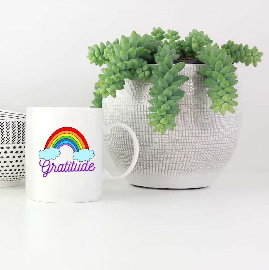 Rainbow Gratitude Mug Design Cricut Mug Press SVG Mug Press SVG Design ...