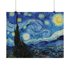 The Starry Night by Vincent Van Gogh Posters Wall Art Decor Gift Free ...