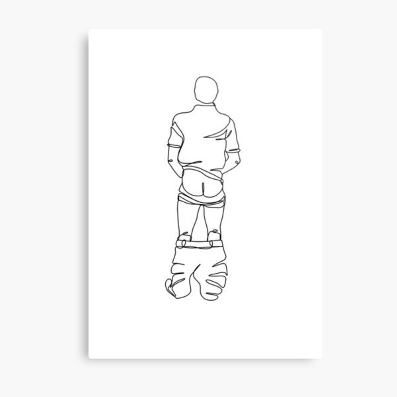 Austin One Line Art Naked Man Line Art Printable Wall Art Art Print