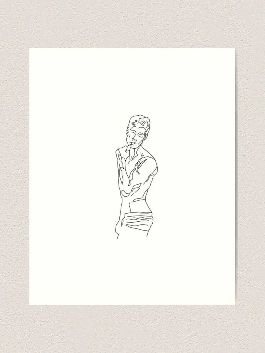 Jacob Line Art Naked Man Line Art Printable Wall Art Art Print Nude