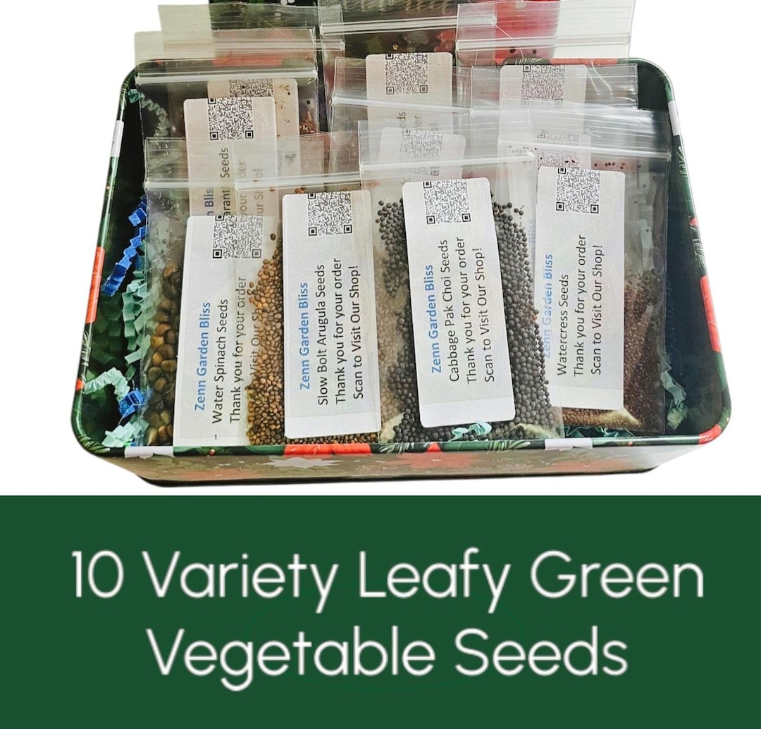 Leafy Delights, Heirloom Vegetable Seeds, Vegetable Seed Kit, 10 Varieties of Leafy Green ...