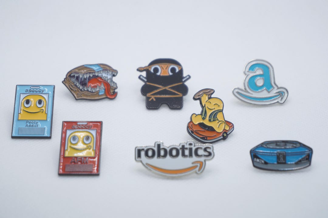 Amazon Peccy Employee Pins LARGE Lot Amnesty, AFM and Robotics AR Floor ...