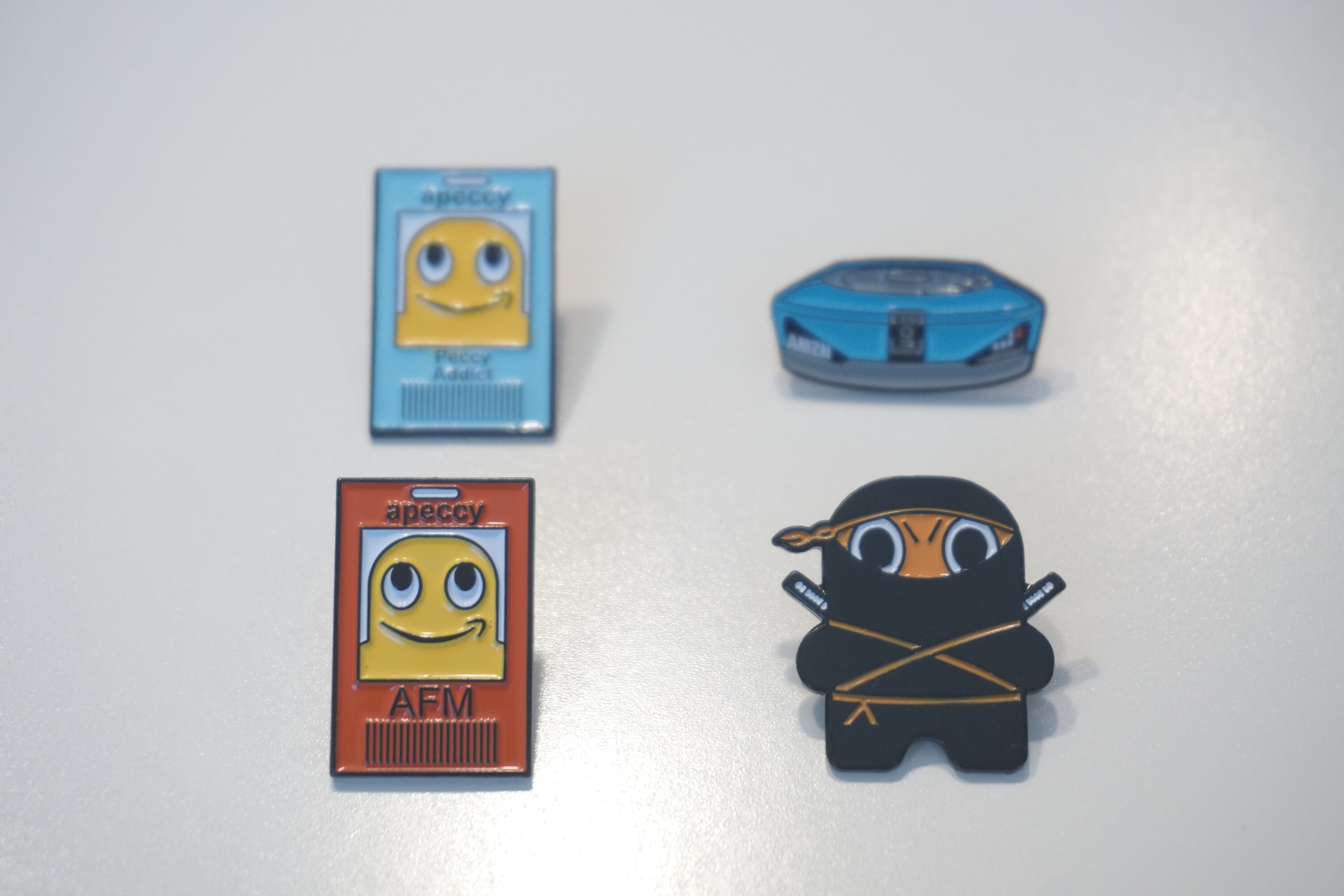 Amazon Peccy Employee Pins LOT of 4 Amnesty, AFM Badge Red Badge, Blue ...