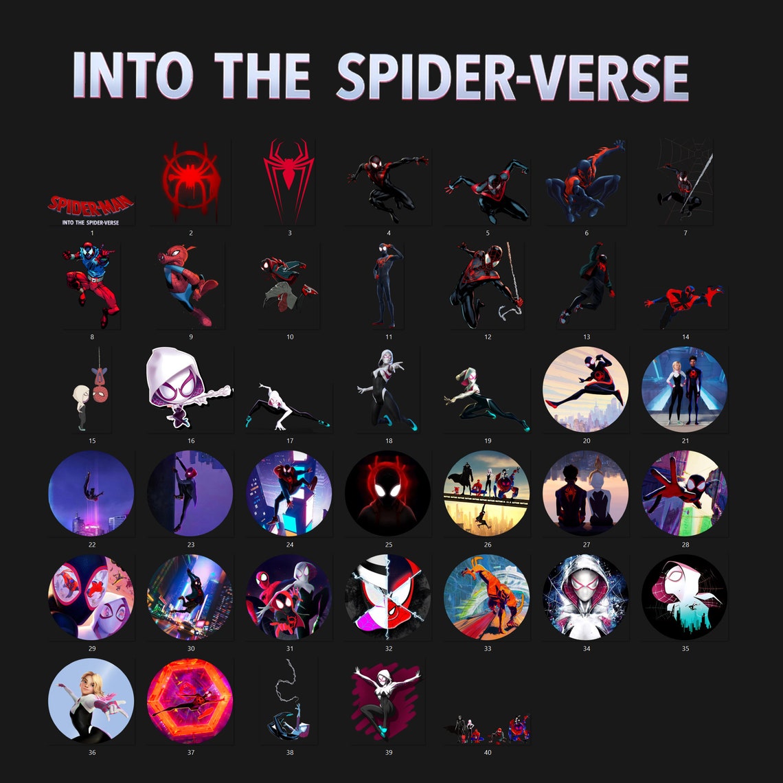 SPIDERVERSE 2 PNG BUNDLE | Printable 40 Png Pack | Spiderman Into the ...
