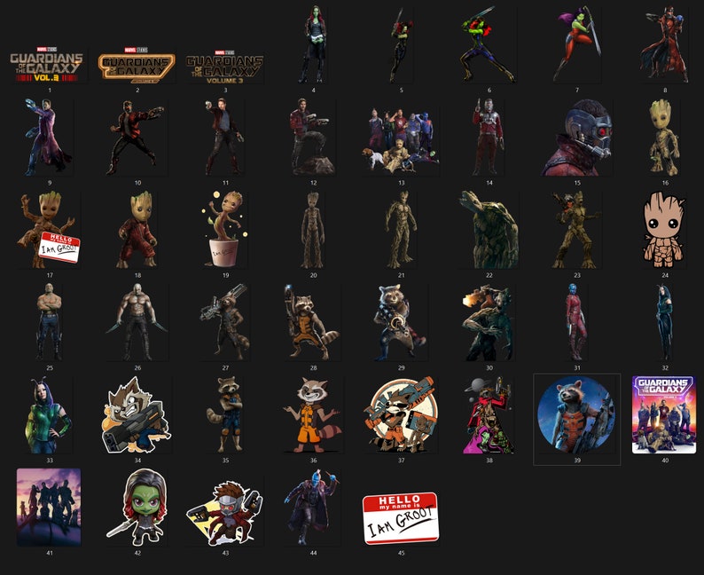 Guardian Galaxy PNG BUNDLE Printable 45 PNG Pack Guardian of the Galaxy ...