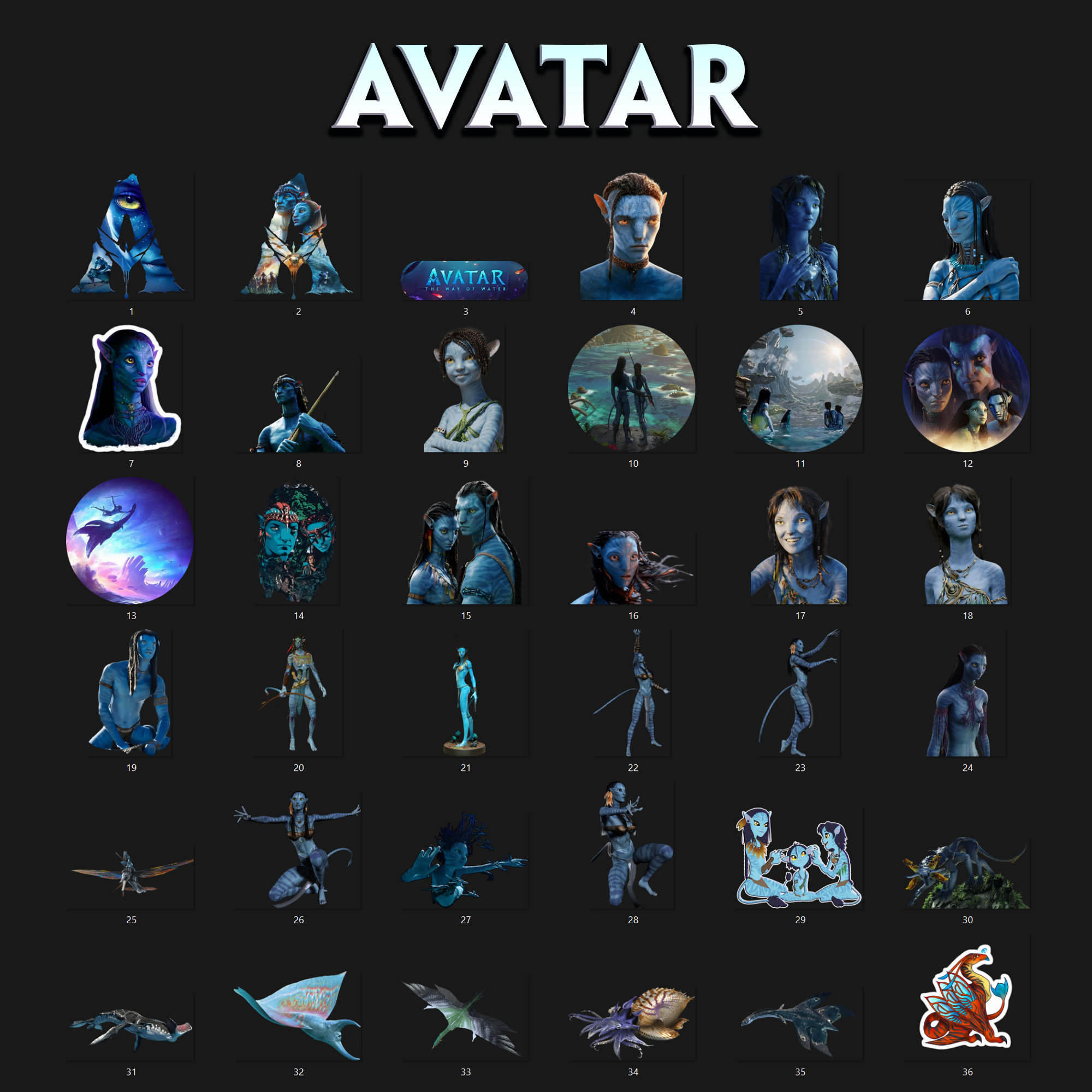 Avatar 2 PNG BUNDLE | Printable 36 PNG Pack | Avatar 2 the Way of Water ...