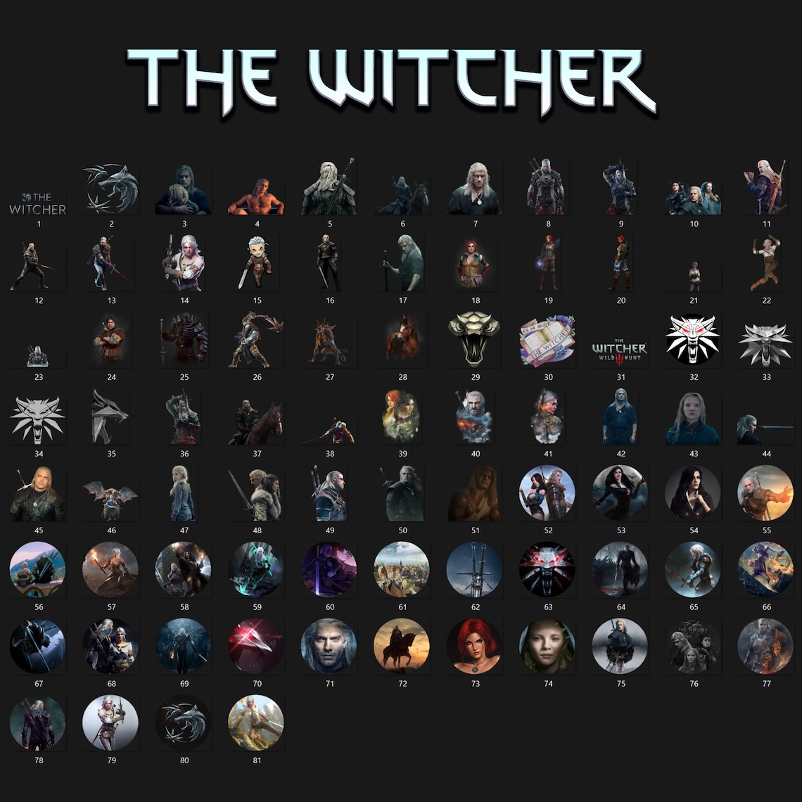 The Witcher ULTIMATE Png Bundle | Printable 81 PNG Pack | the Witcher 3 ...