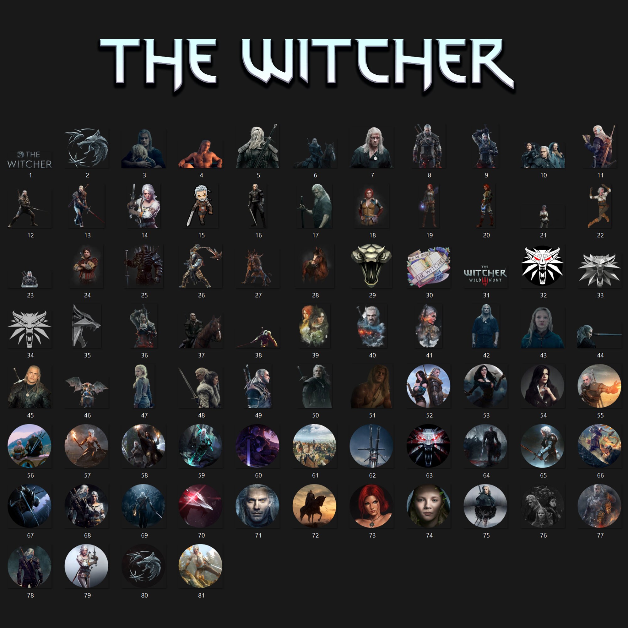 The Witcher ULTIMATE Png Bundle | Printable 81 PNG Pack | the Witcher 3 Clipart | Instant ...