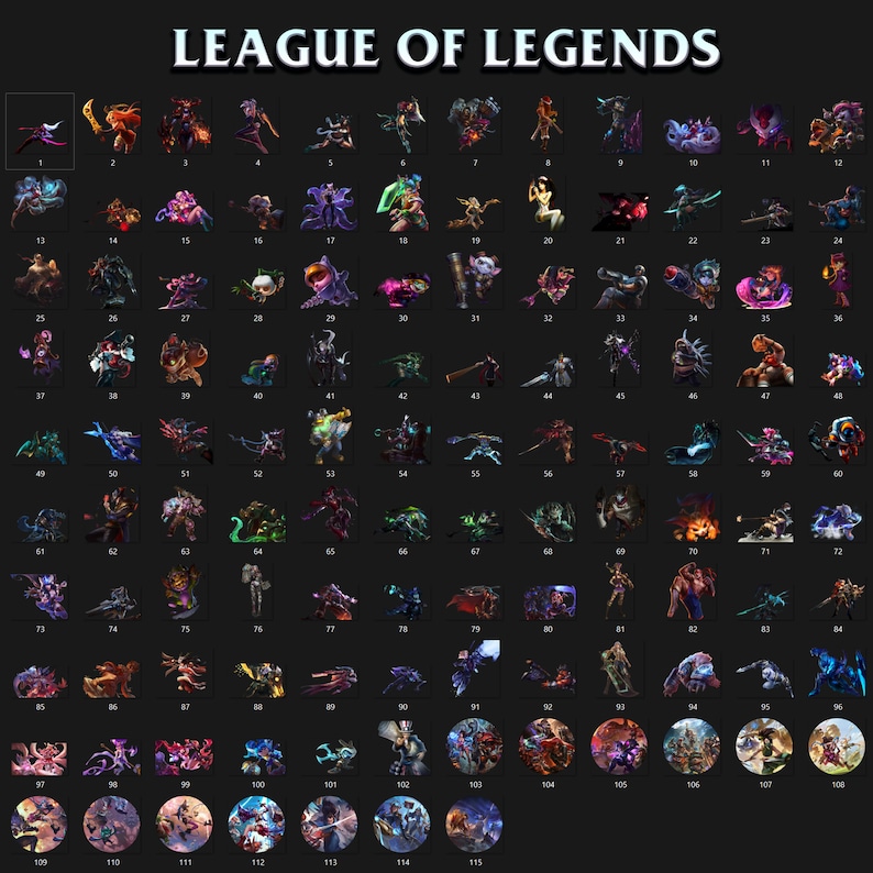 League of Legends Character PNG BUNDLE | Printable 106 Png Pack ...