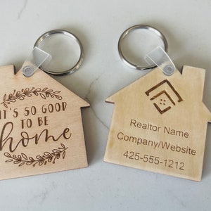Engraved House Keychain |realtor Closing Gift | Real Estate Agent Gift ...
