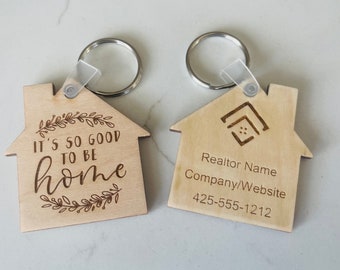 Customized Realtor Keychain, Engraved House Keychain, Home Sweet Home ...