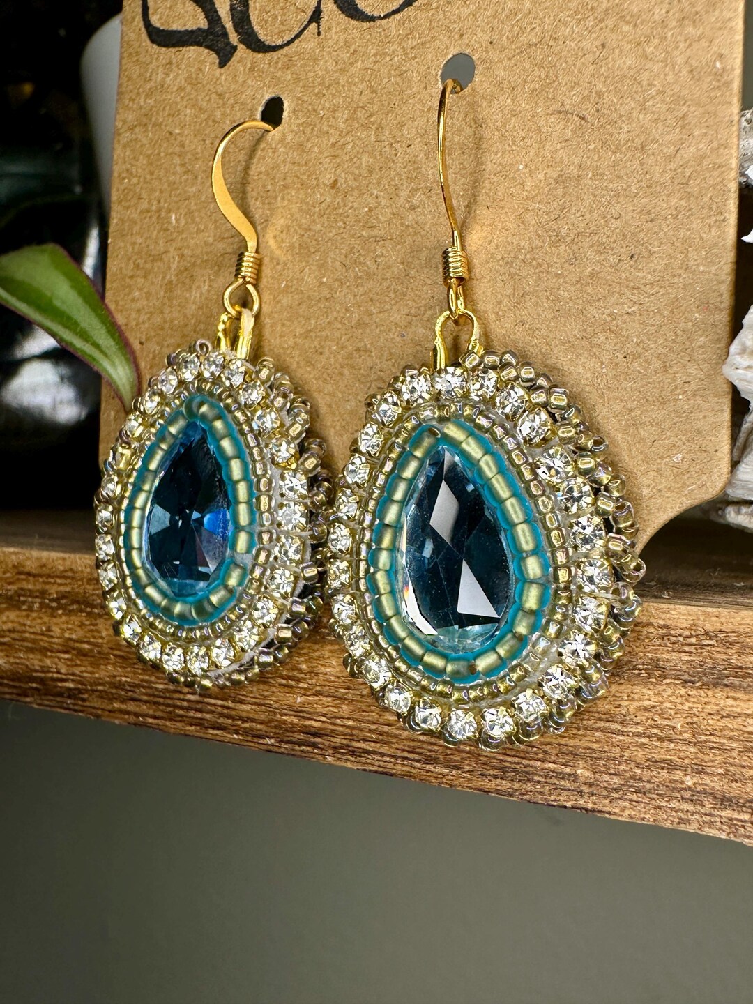 Teal and Gold Tear Drops - Etsy
