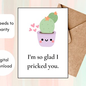 Cactus Succulent Greeting Card Printable I'm so Glad I - Etsy
