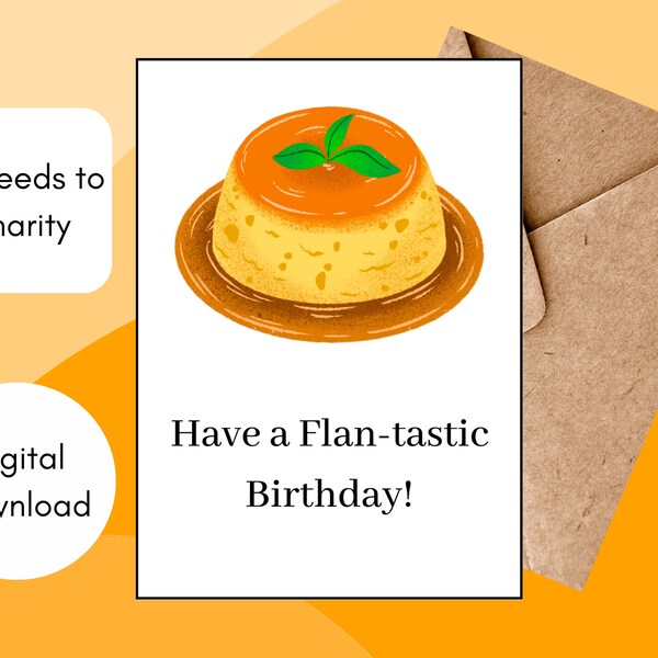 Flan Card - Etsy