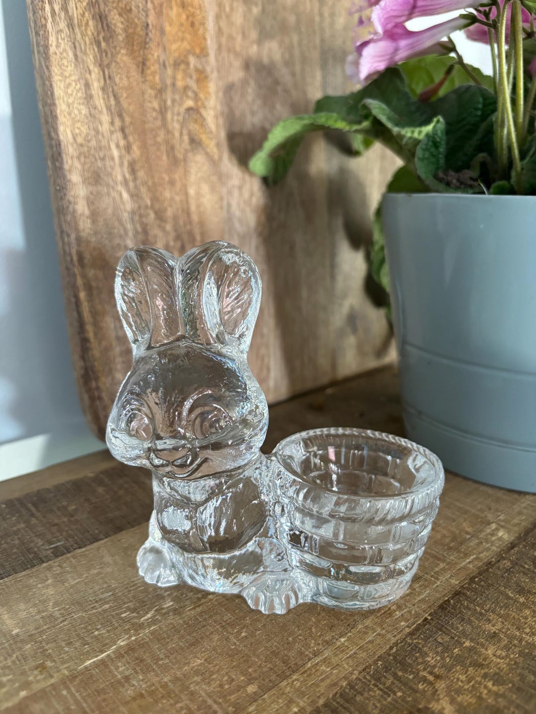 Vintage Crystal Rabbit Candle Holder, Vintage Crystal Easter Bunny ...