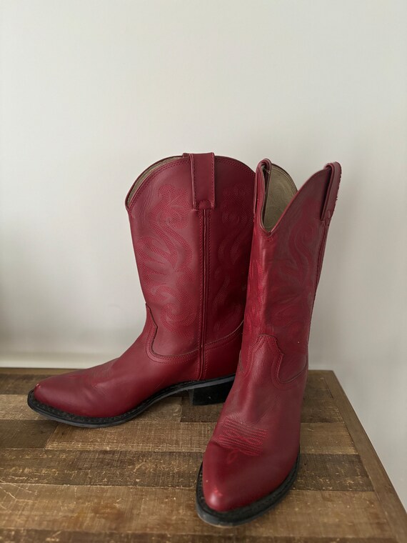 leather red boots - Gem