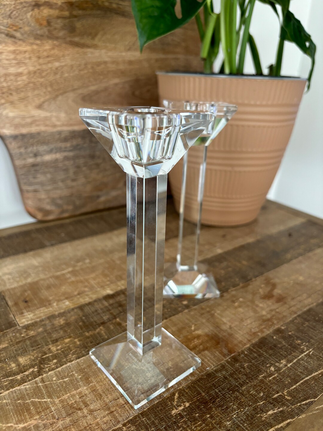 Crystal Candlestick Holders, Simon Designs Crystal Candle Holders, Set ...