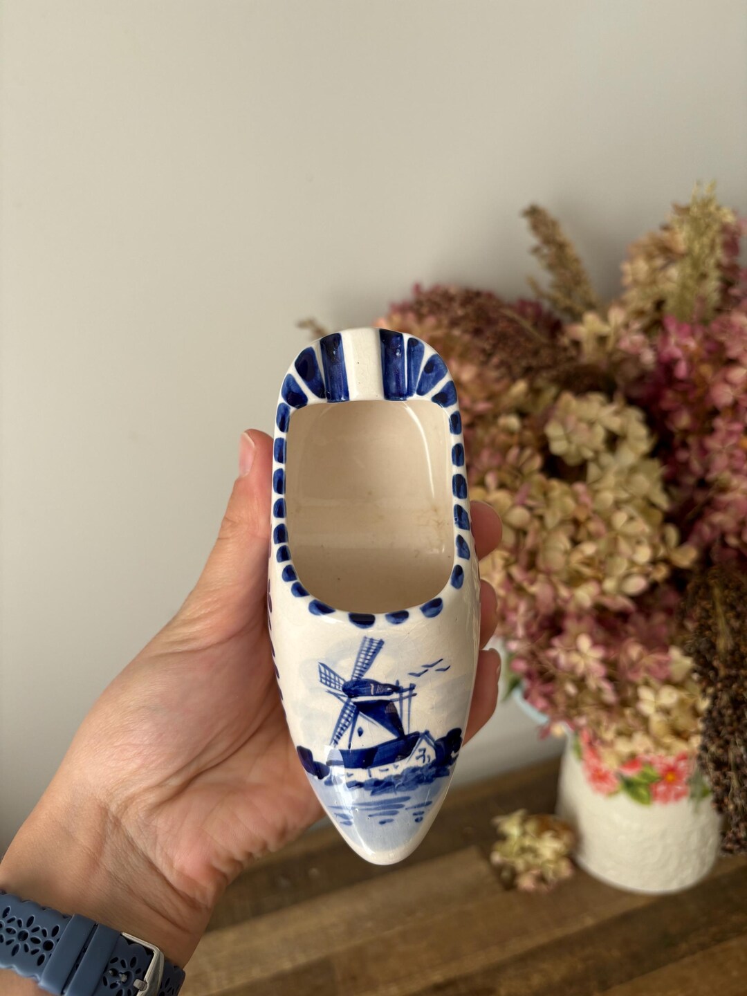 Vintage Delft Blue Klompen: Hand-painted Dutch Shoe - Etsy