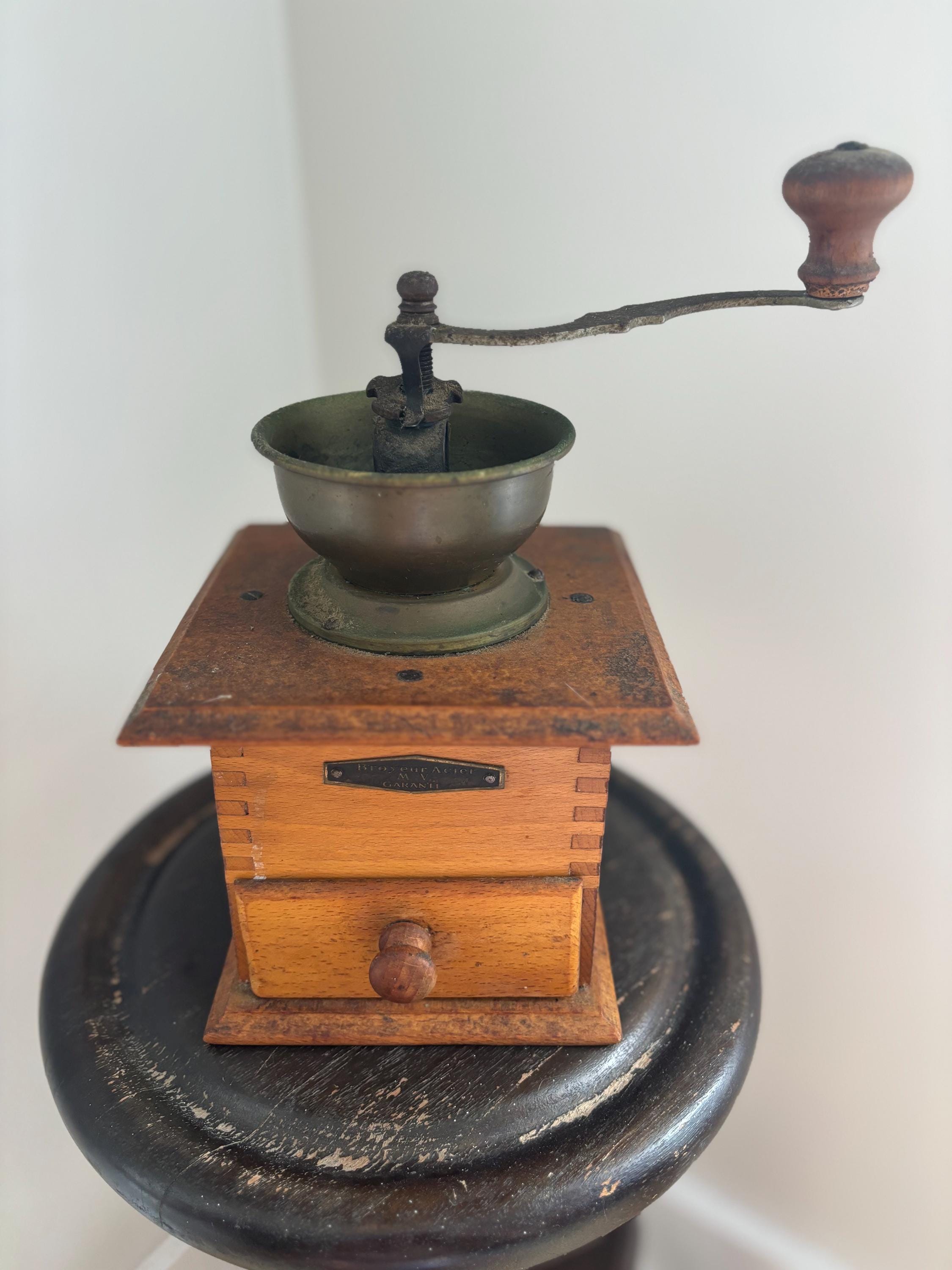 Vintage Coffee Grinder, Vintage Wooden Coffee Mill, Vintage Broyear ...