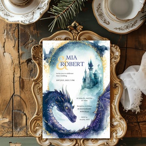 Wedding Invitation Template, Dragon Wedding Invitation, Fantasy Wedding ...
