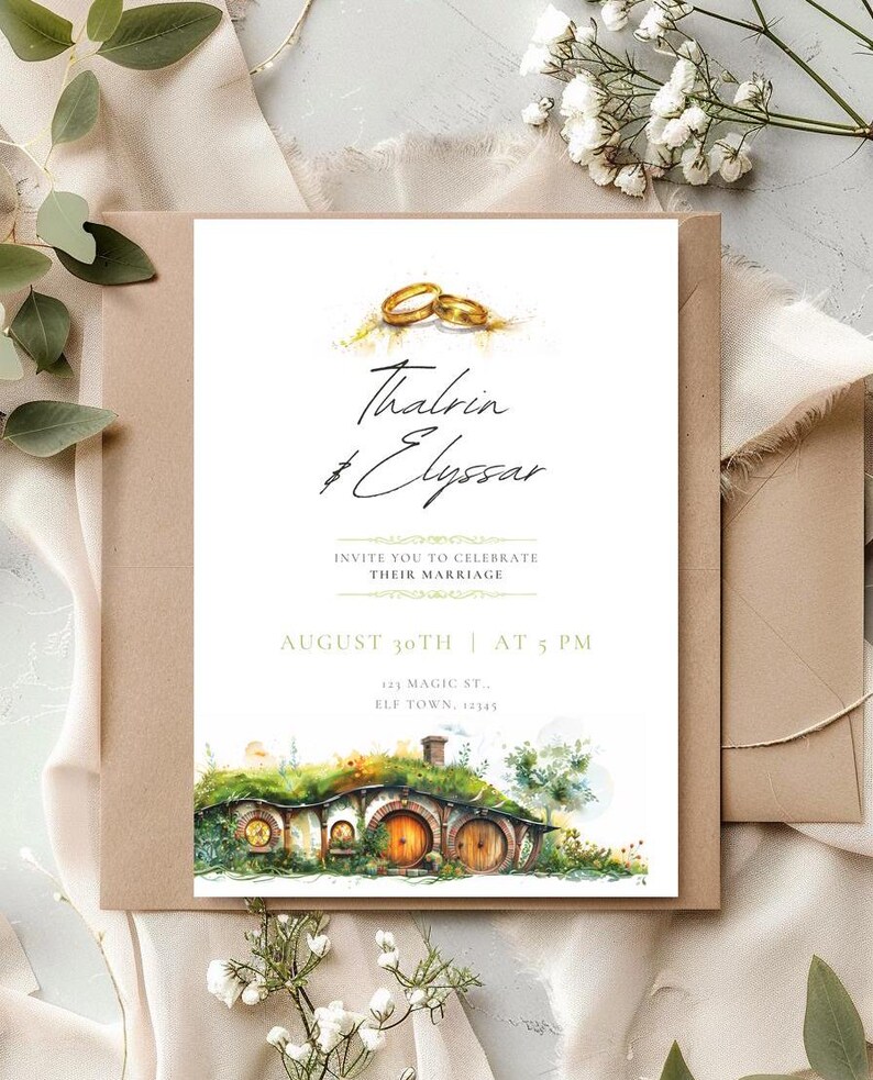 Fantasy Wedding, Wedding Invitation Template, Customized Wedding ...