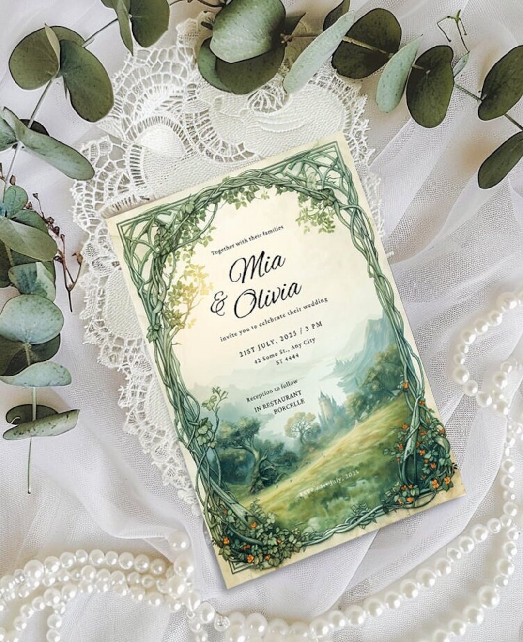 Wedding Invitation Template, Celtic Wedding Invitation, Fantasy Theme ...