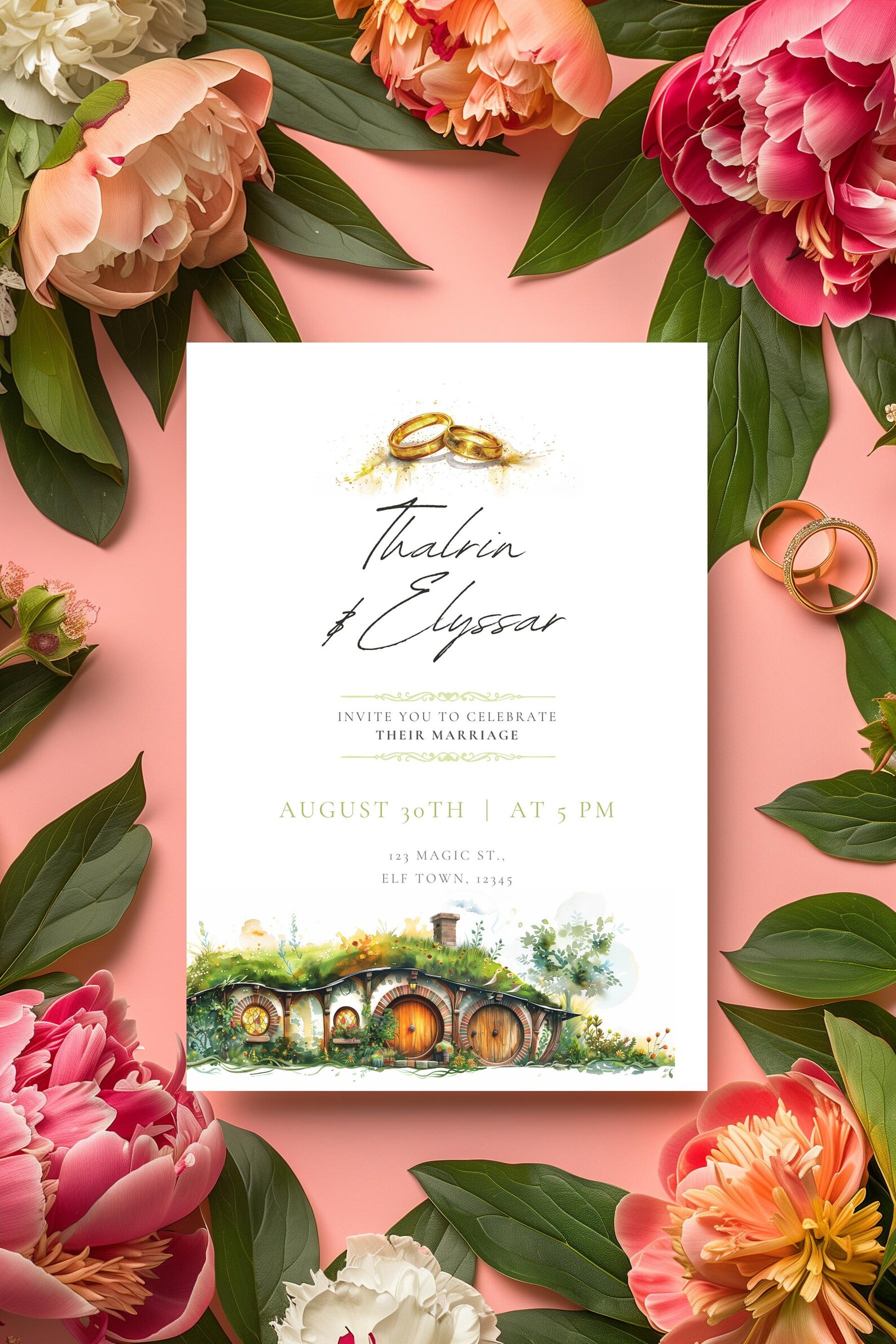 Fantasy Wedding, Wedding Invitation Template, Customized Wedding ...