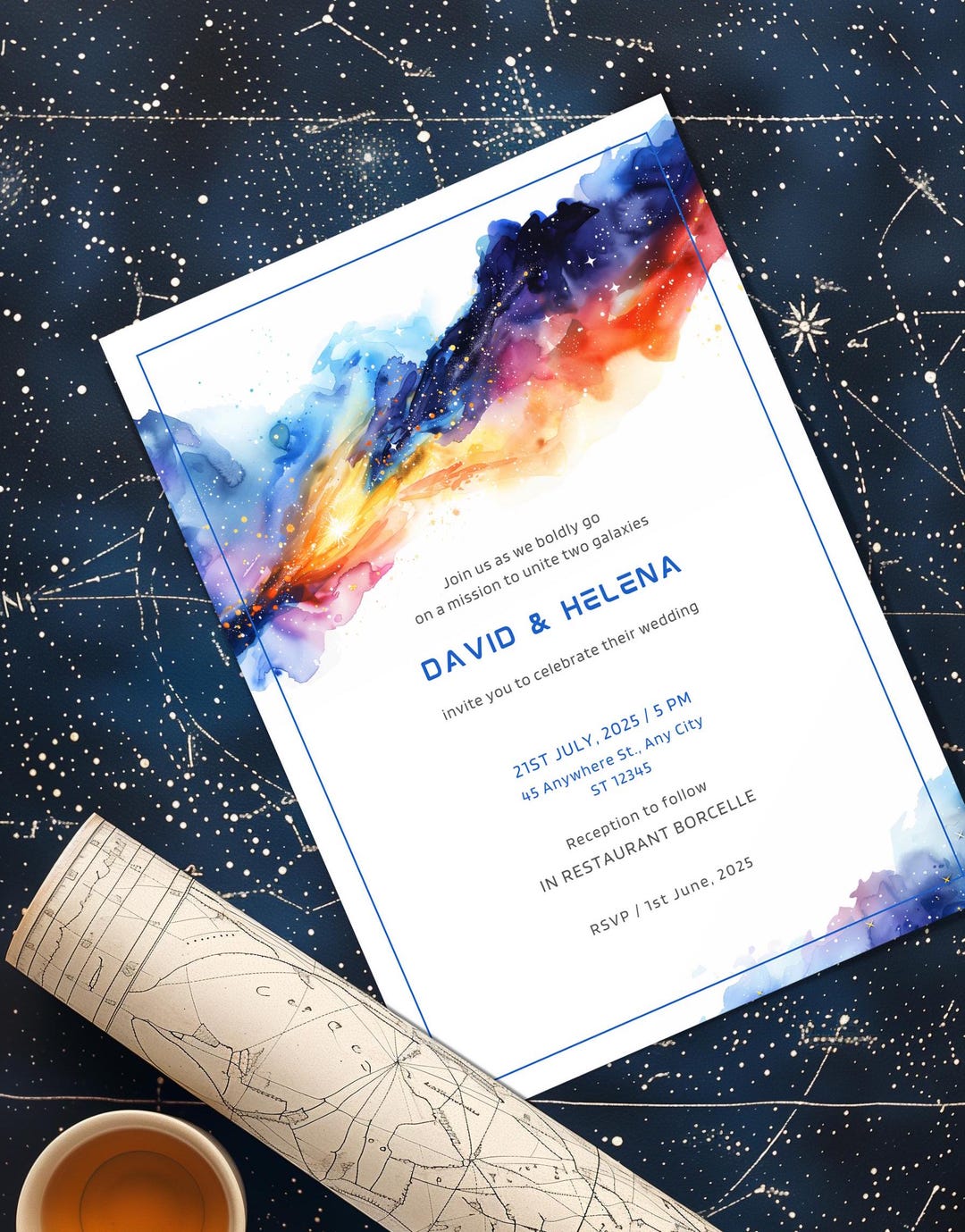 Wedding Invitation Template, Galaxy Wedding, Science Fiction Wedding ...