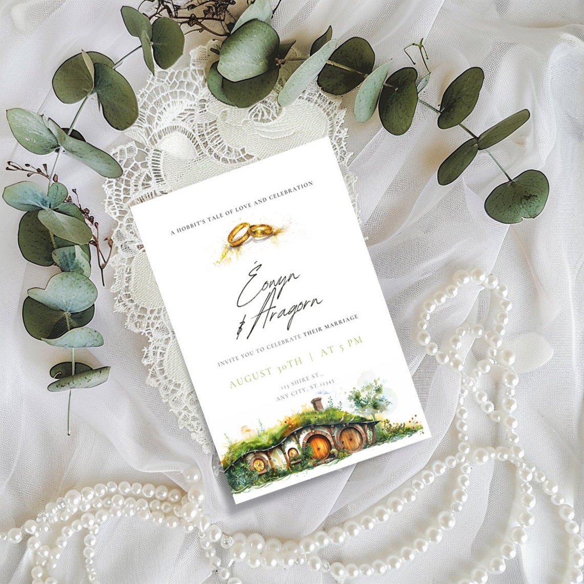 Lord of the Rings Wedding, Wedding Invitation Template, Customized ...