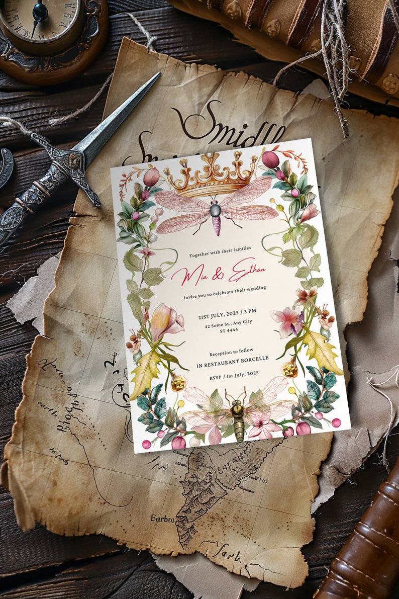 Wedding Invitation Template, Eclectic Wedding, Fairytale, Magic ...