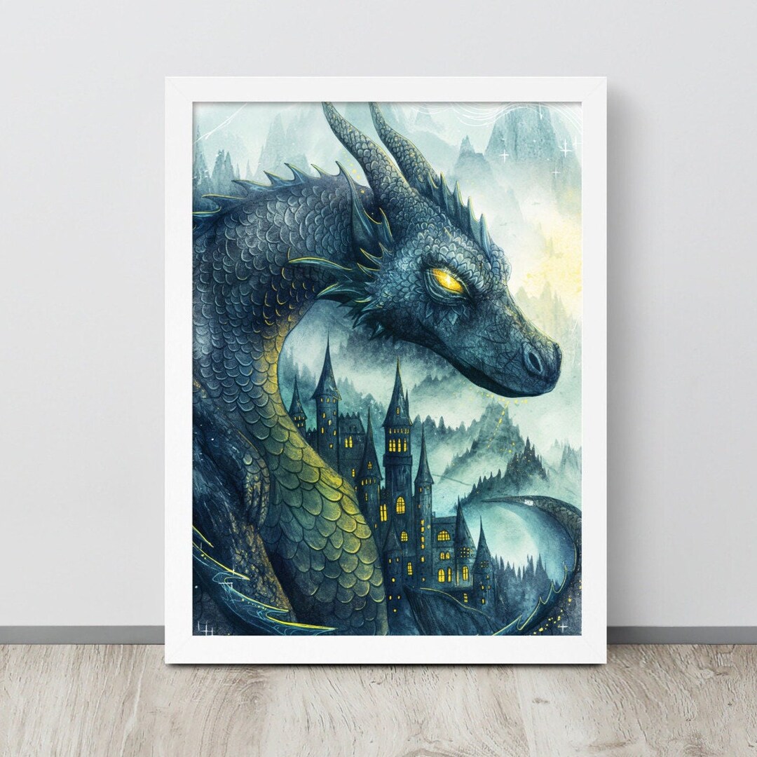 Dragon Picture Frame, Fantasy Home Decor, Dragon Print, Framed Geek ...
