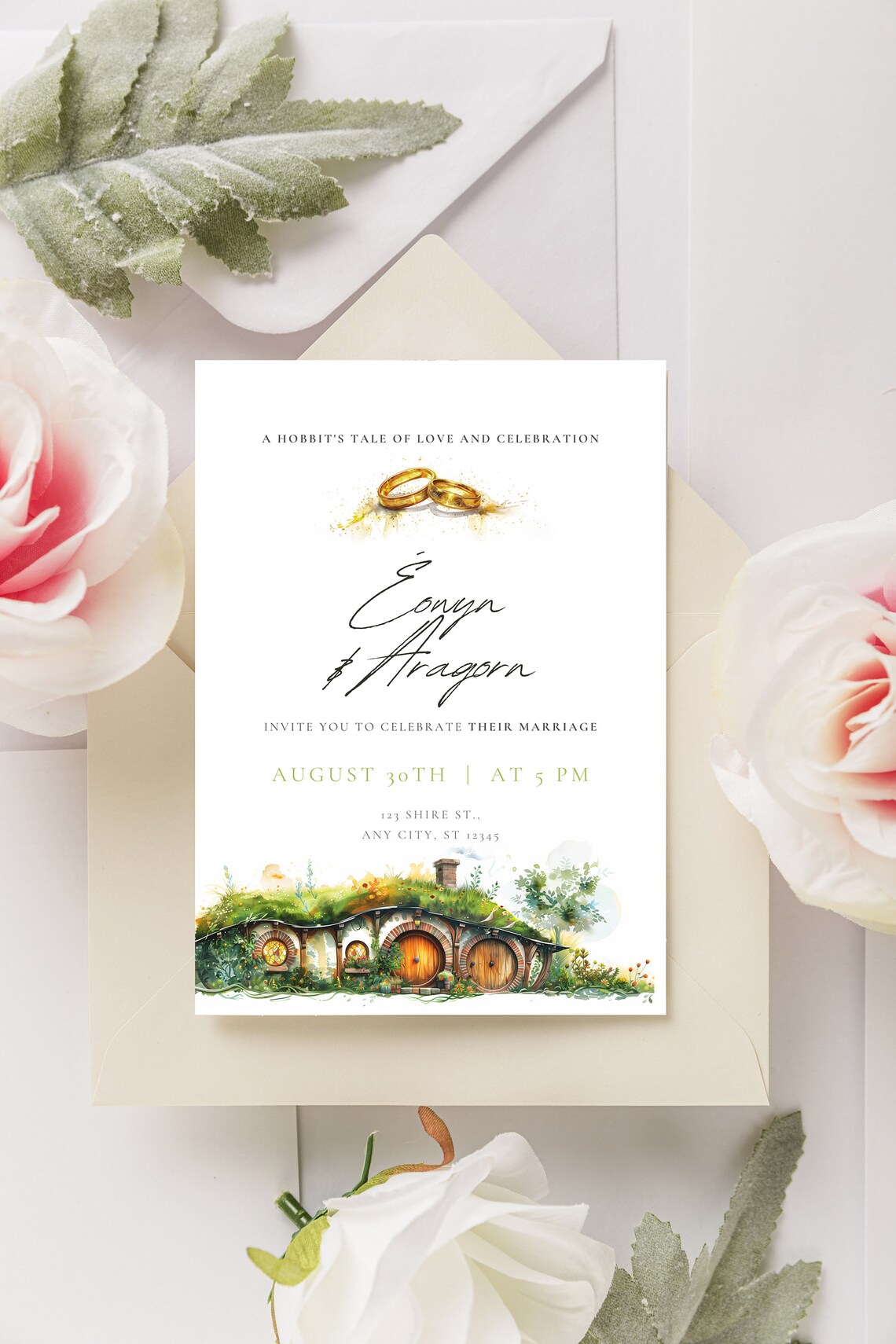 Lord of the Rings Wedding, Wedding Invitation Template, Customized ...