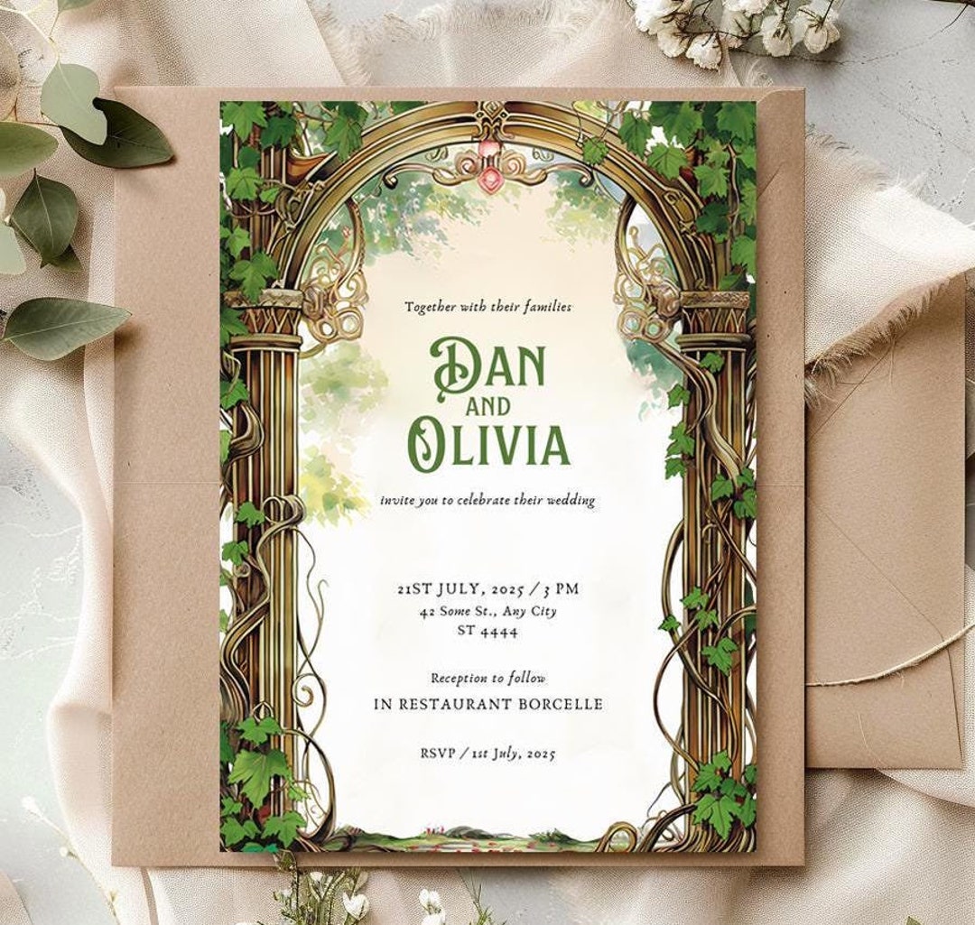 Wedding Invitation Template, Celtic Wedding Invitation, Nature Theme ...