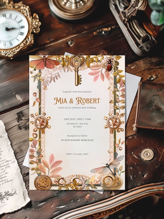 Steampunk Wedding Invitation Words