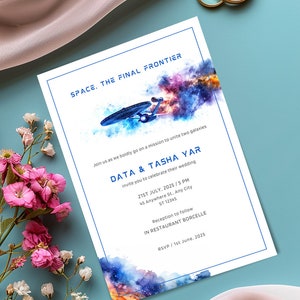 Wedding Invitation Template, Star Trek Wedding, Science Fiction Wedding ...