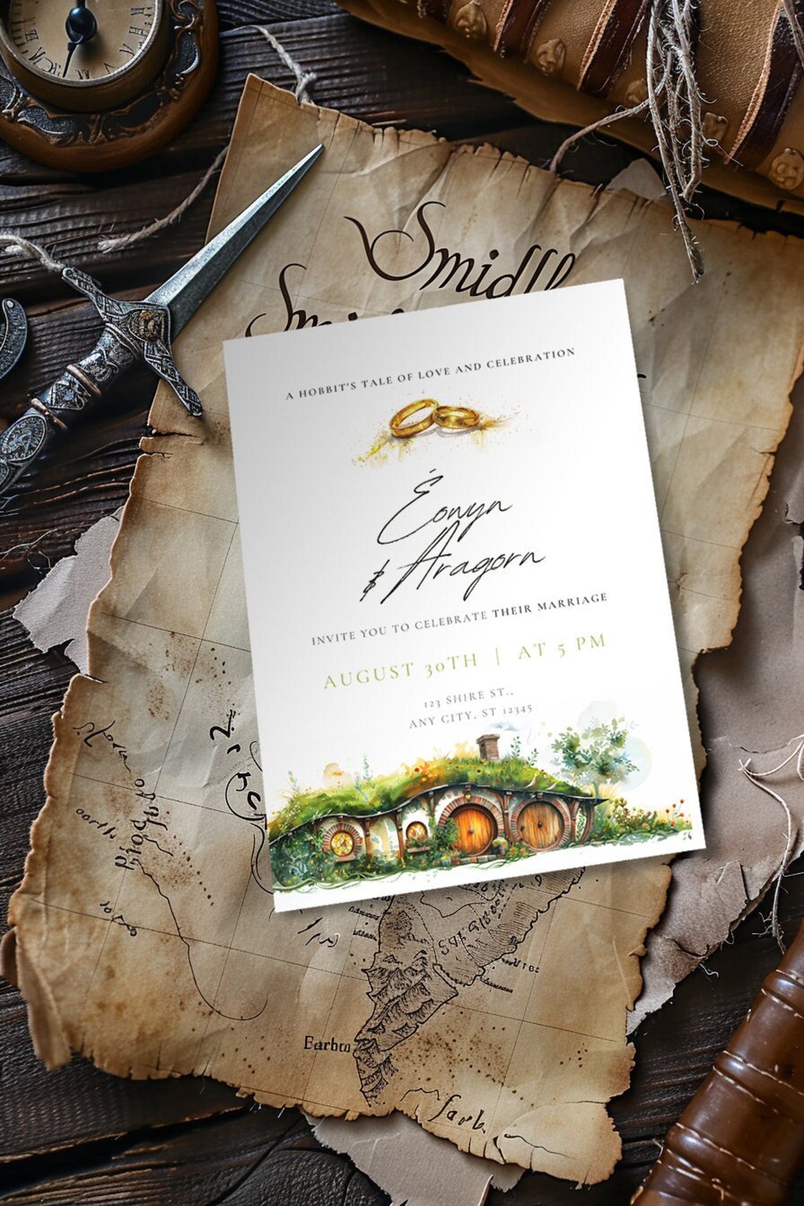 Lord of the Rings Wedding, Wedding Invitation Template, Customized ...