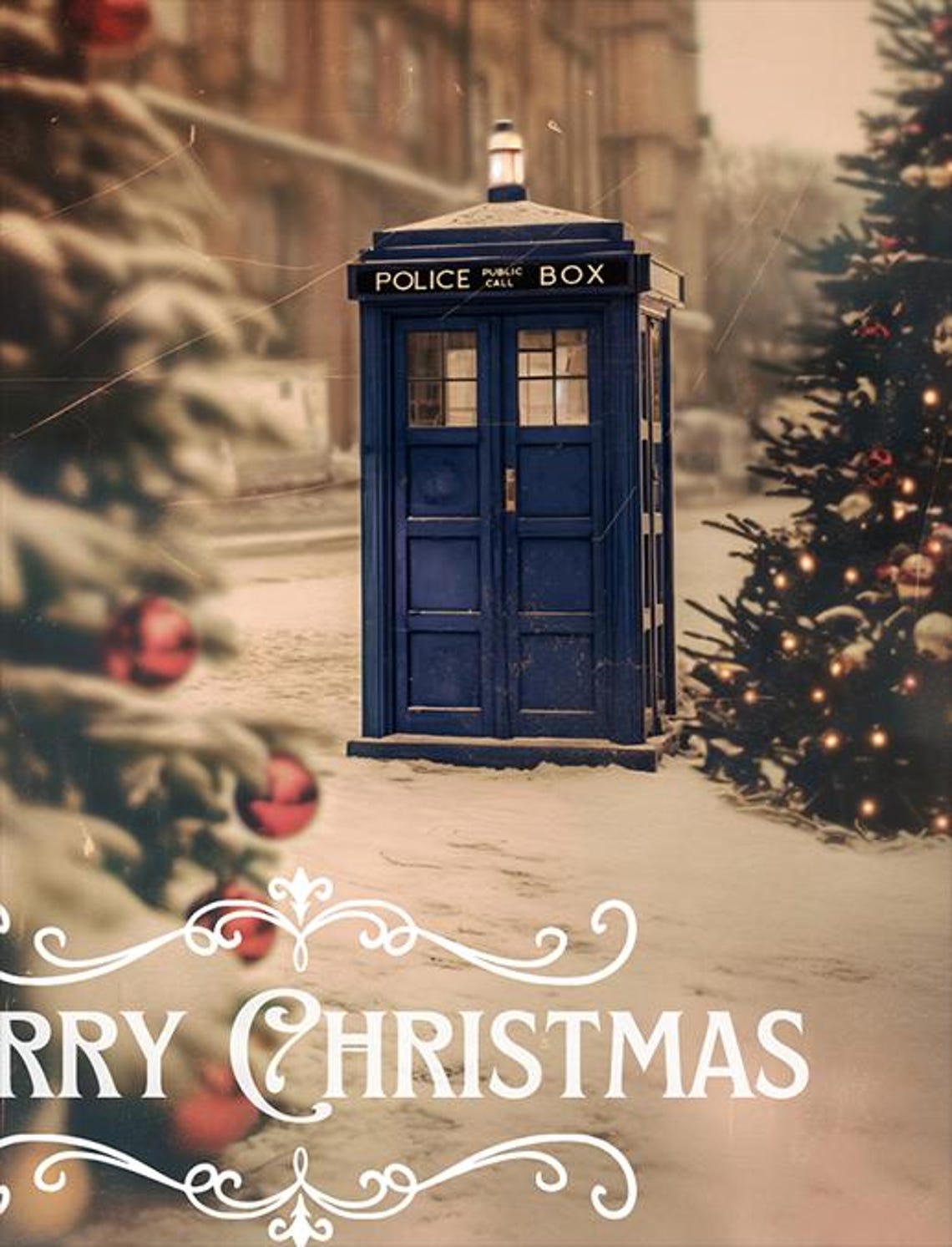 Doctor Who Christmas Card, Personalized Xmas Card, Printable Geek Merry ...