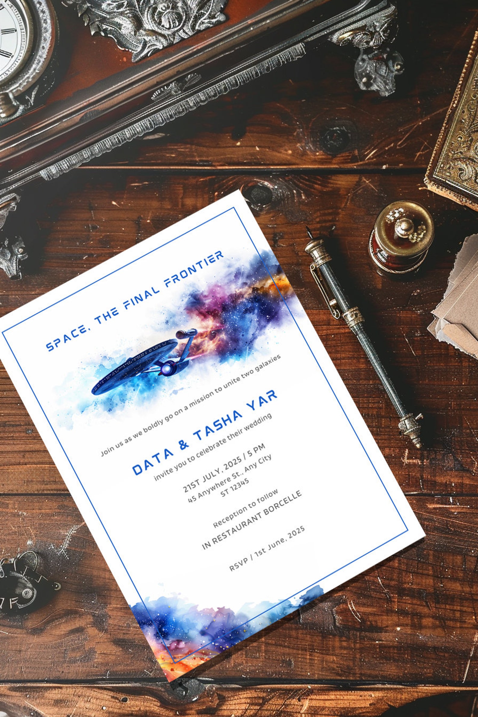 Wedding Invitation Template, Star Trek Wedding, Science Fiction Wedding ...