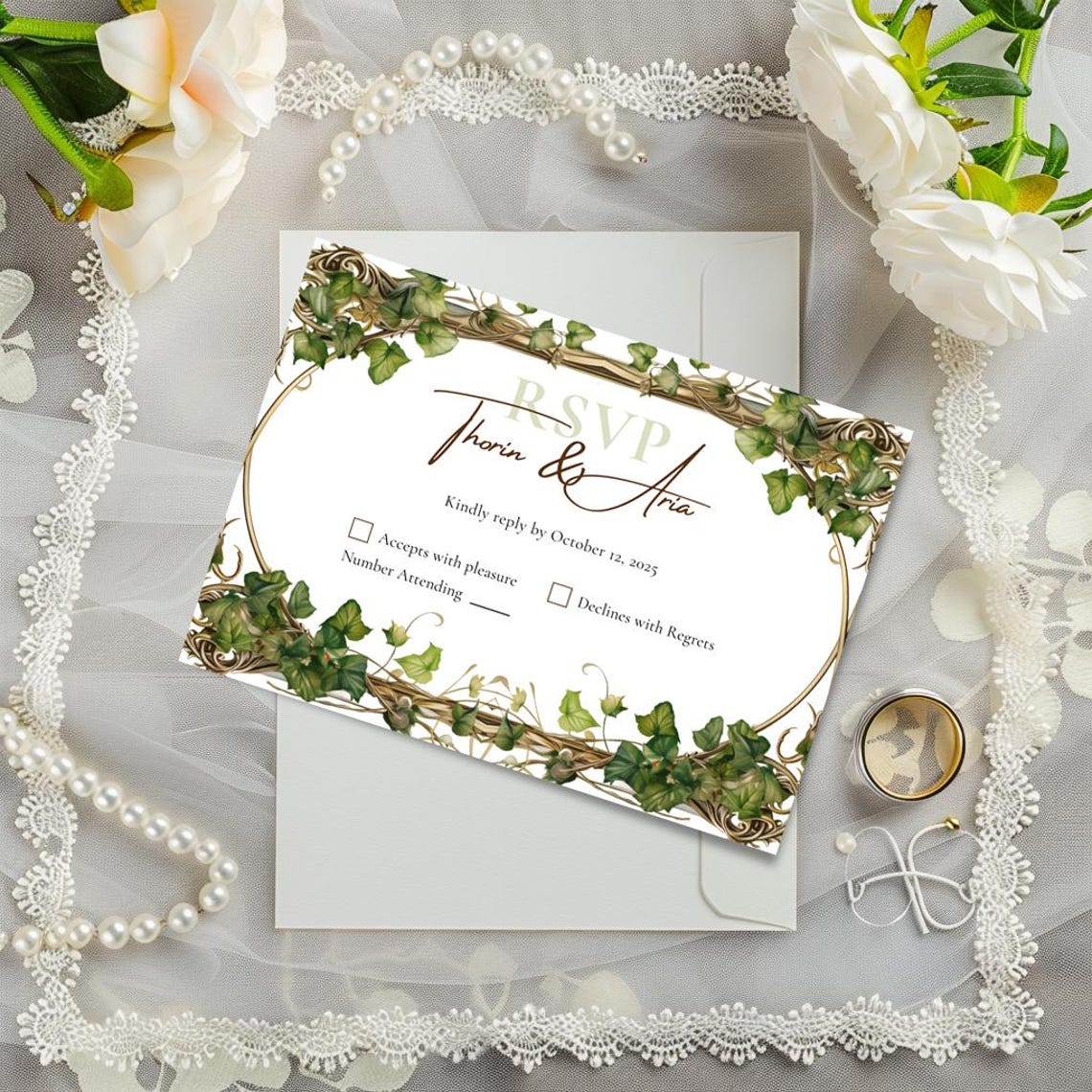 Wedding Invitation & RSVP Templates, Fantasy Wedding, Elfish Wedding ...