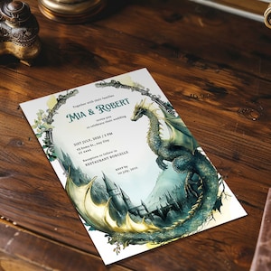 Fantasy Wedding Invitation, Dragon Invitation, Wedding Invitation ...