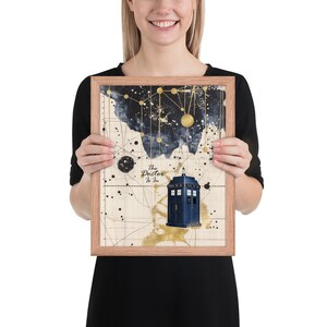 Doctor Who Gift, Tardis Framed Picture, Bedroom Print, Geek Gift, Sci ...