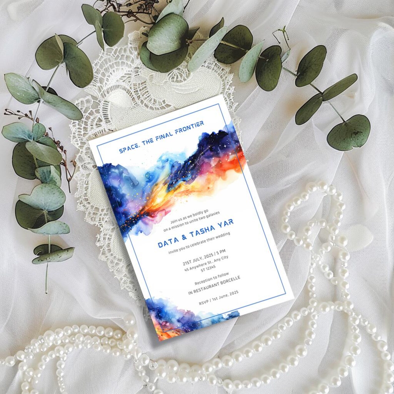 Wedding Invitation Template, Galaxy Wedding, Star Trek, Science Fiction ...