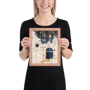 Doctor Who Gift, Tardis Framed Picture, Bedroom Print, Geek Gift, Sci ...