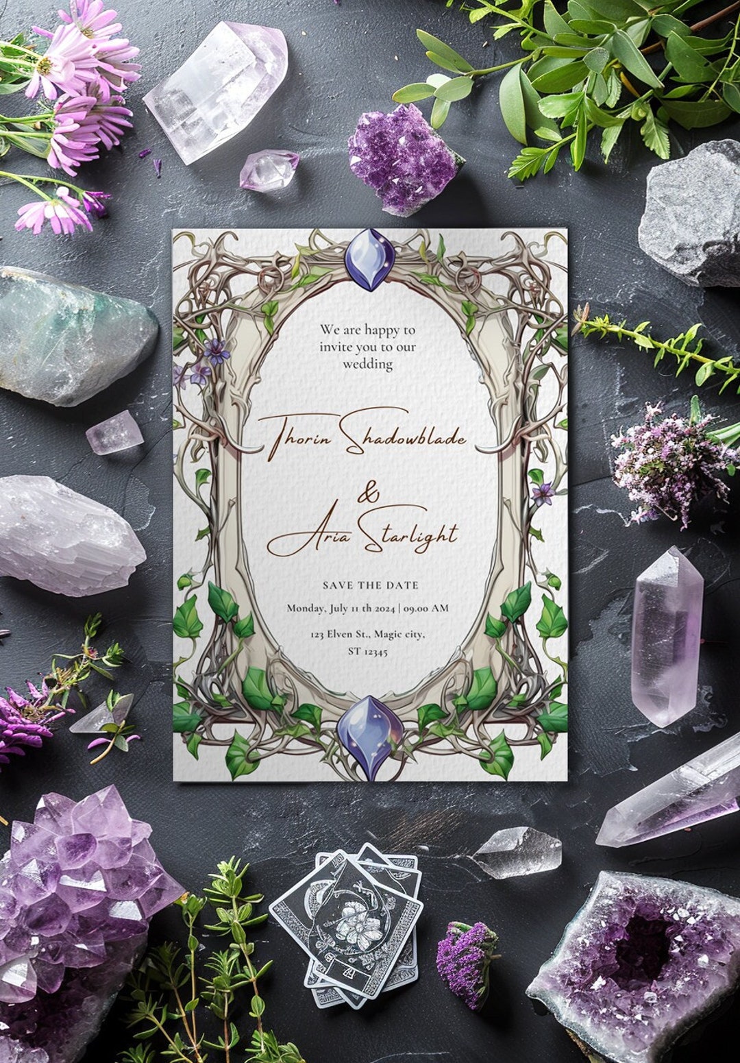 Wedding Invitation Template, Customized Wedding Invitation, Elfish ...