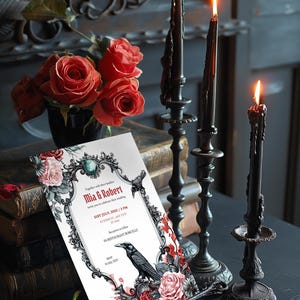 Gothic Wedding Invitation, Wedding Invitation Template, Alternative ...