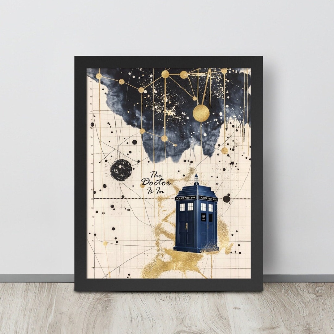 Doctor Who Gift, Tardis Framed Picture, Bedroom Print, Geek Gift, Sci ...