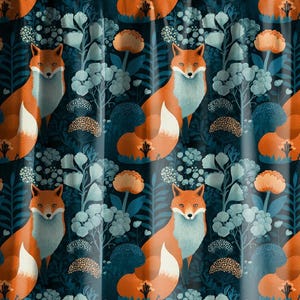 Fox Fabric, Textile Pattern Design, Pure Cotton for Sewing Crafts ...