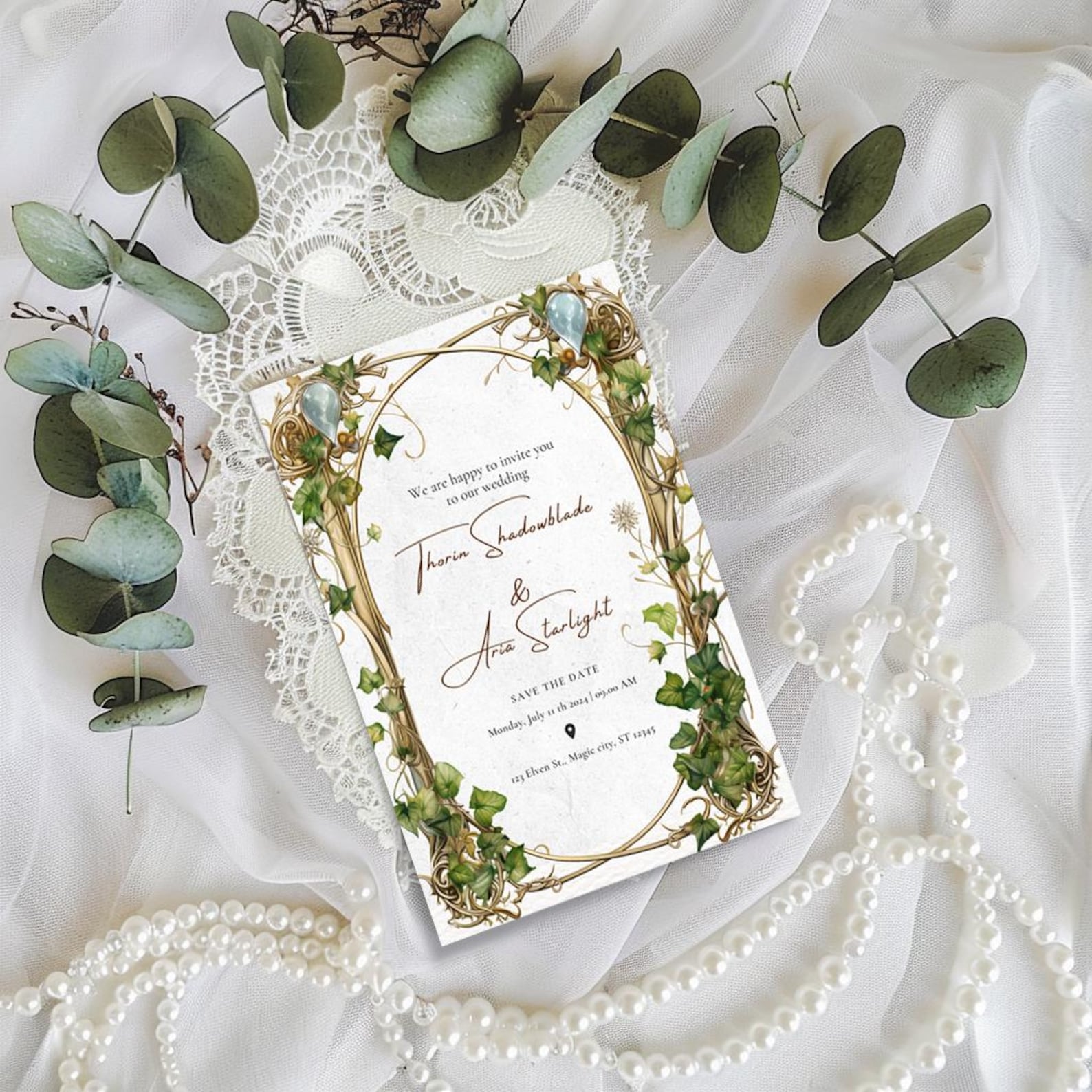 Wedding Invitation & RSVP Templates, Fantasy Wedding, Elfish Wedding ...