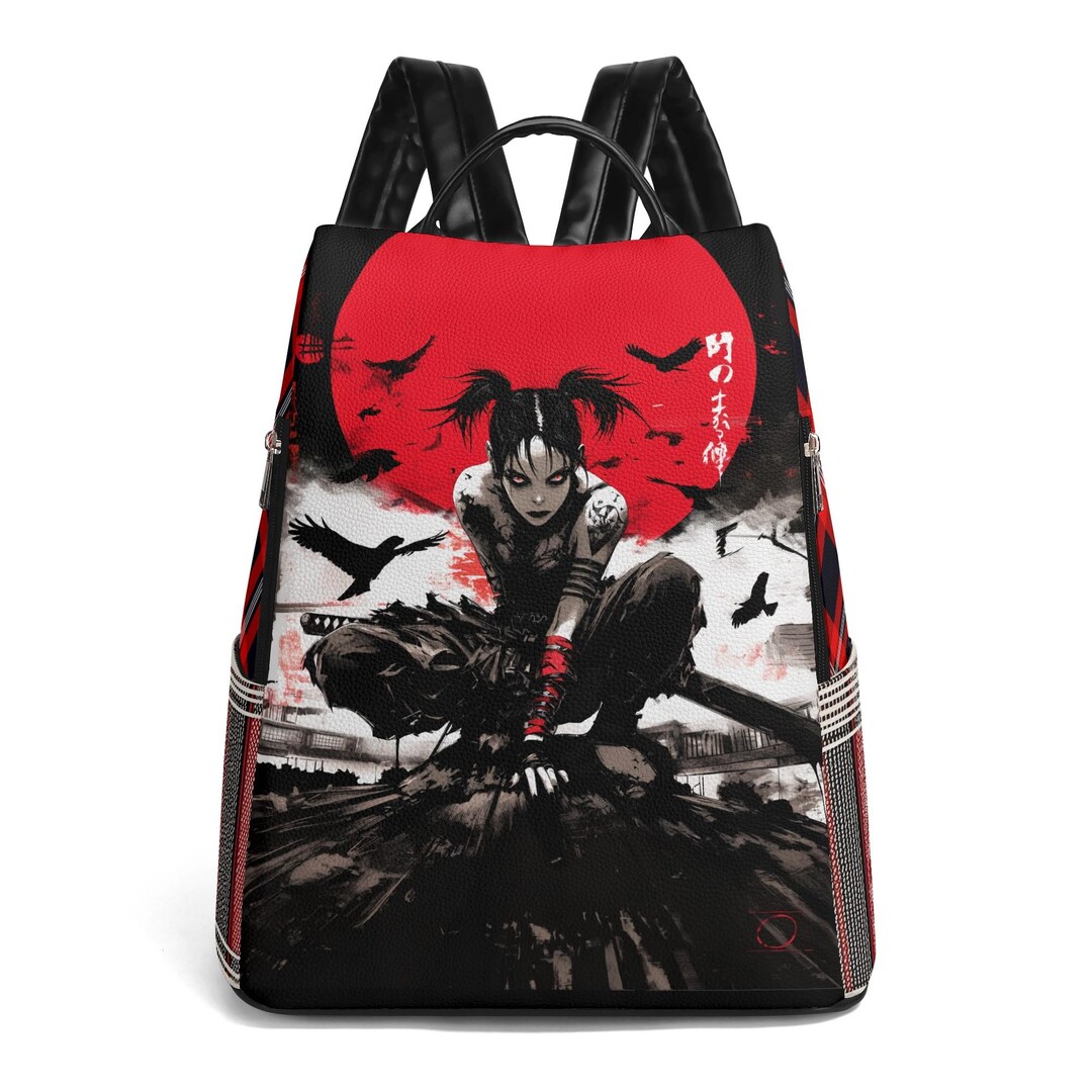 Gothic Backpack, Manga Bag, Vegan Leather Backpack, Backpack for Women ...