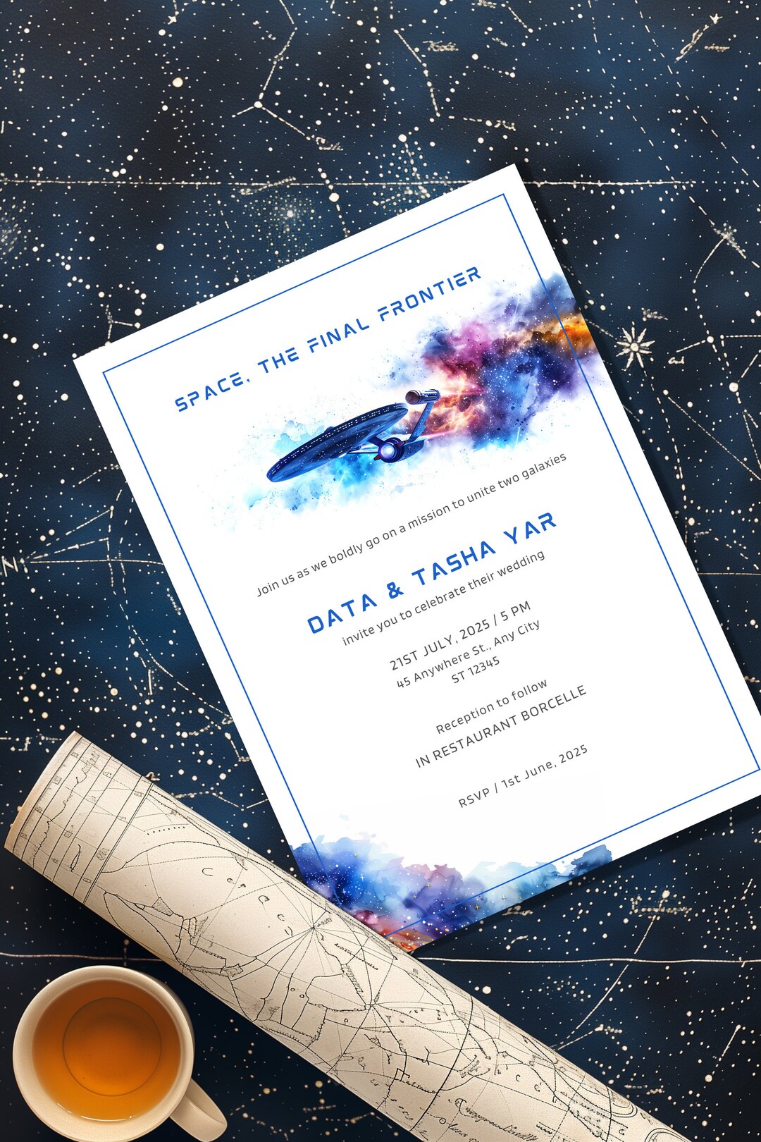 Wedding Invitation Template, Star Trek Wedding, Science Fiction Wedding ...